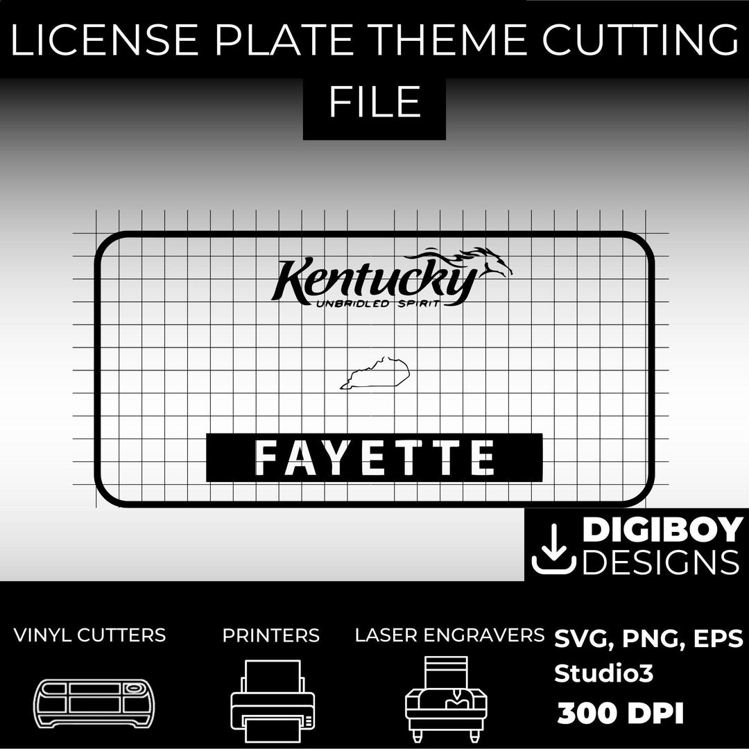 Kentucky KY USA Blank License Plate Inspired Downloadable Printable ...
