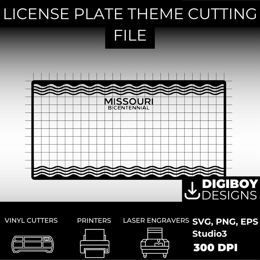Missouri MO USA Blank License Plate Inspired Downloadable Printable ...
