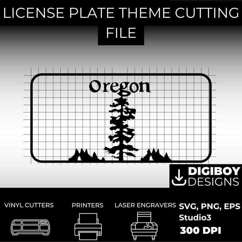 Oregon OR USA Blank License Plate Inspired Downloadable Printable High ...