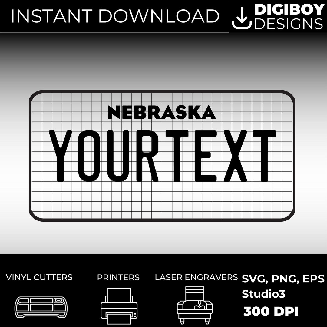 Nebraska Blank License Plate SVG Create Unique License - Etsy