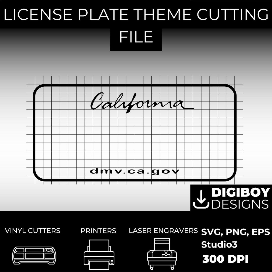 California CA USA Blank License Plate Inspired Downloadable Printable ...