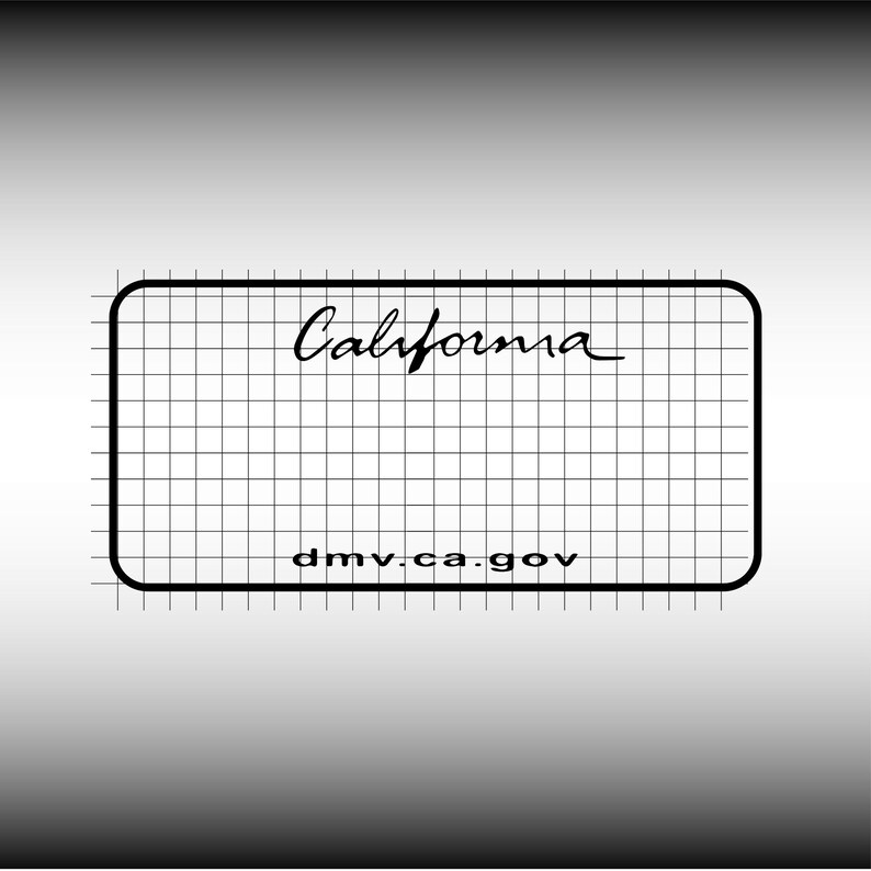 California CA USA Blank License Plate Inspired Downloadable Printable ...
