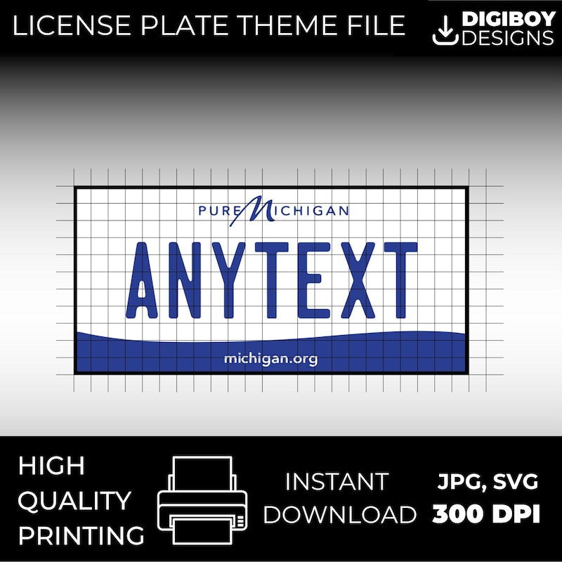 Custom Mi License Plate - Etsy