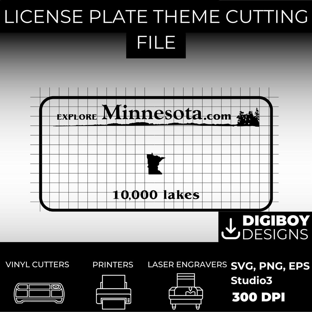 Minnesota MN USA Blank License Plate Inspired Downloadable Printable ...