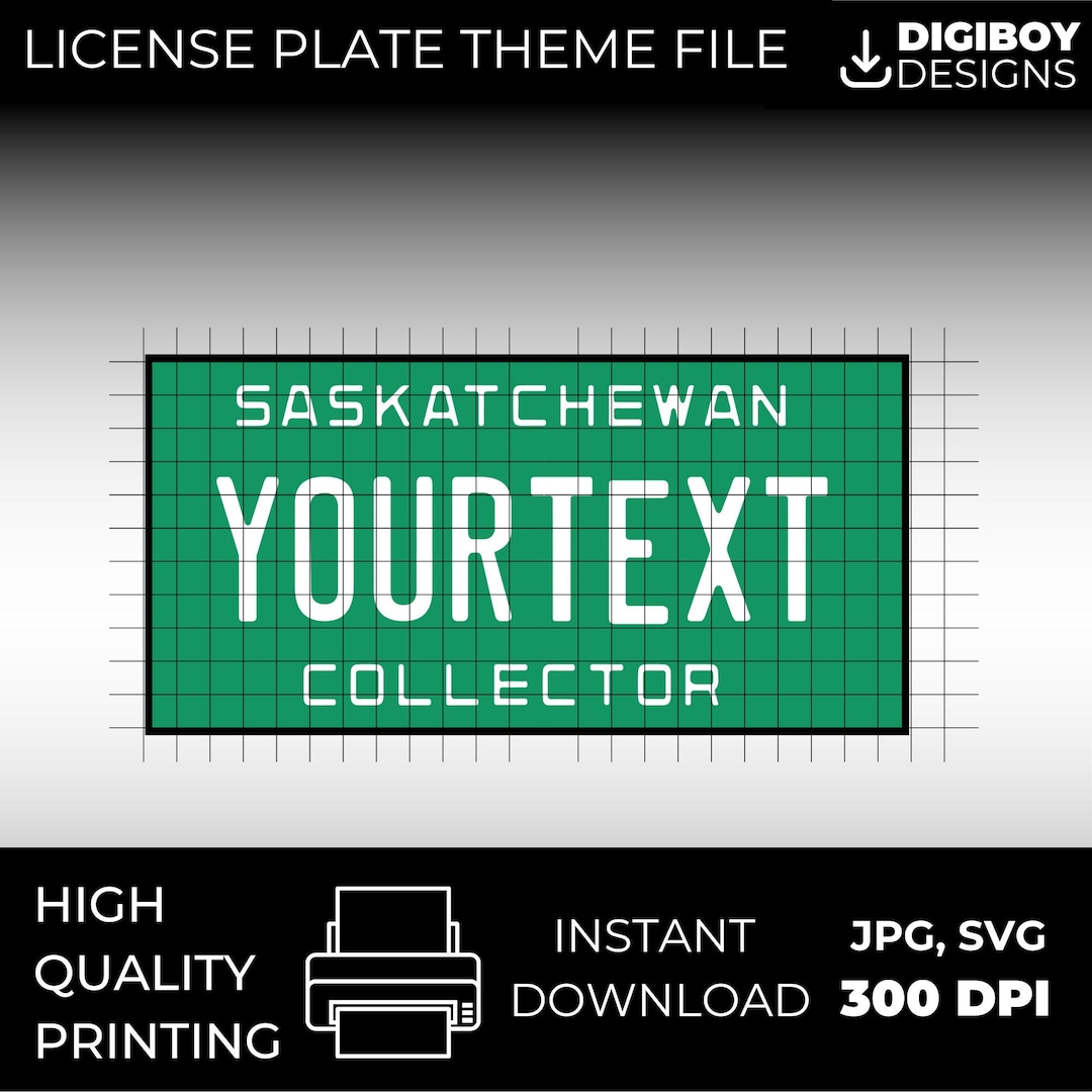 Saskatchewan Collectors License Plate SK Canada Blank Inspired ...