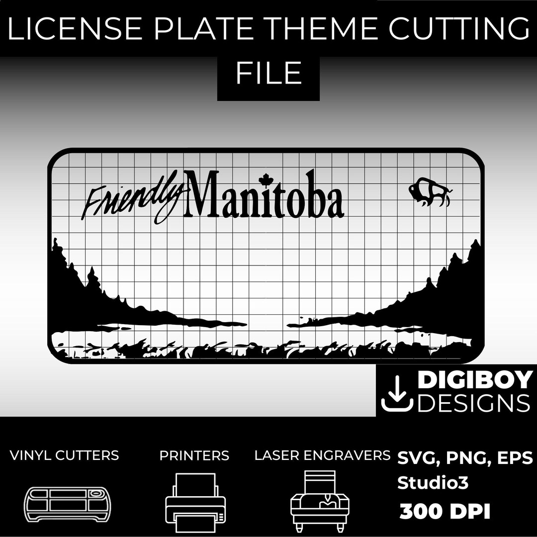 Manitoba MB Canada Blank License Plate Inspired Downloadable Printable ...