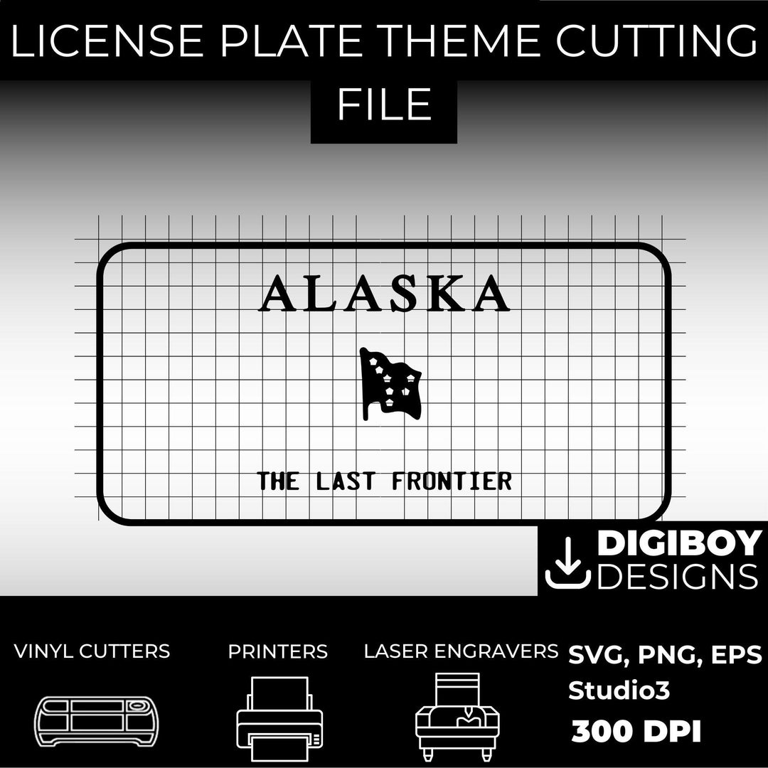 Alaska AK USA Blank License Plate Inspired Downloadable Printable High ...