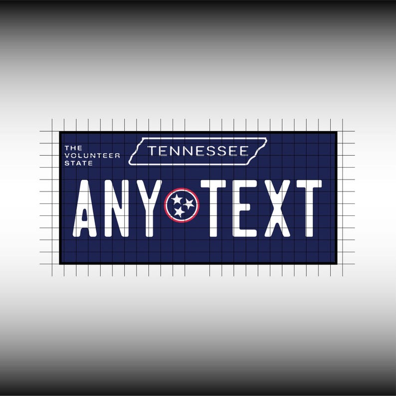 Tennessee TN USA Blank License Plate Inspired Downloadable Printable ...