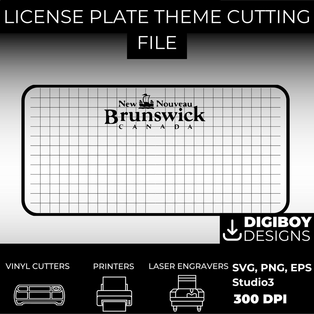 New Brunswick NB Canada Blank License Plate Inspired Downloadable ...
