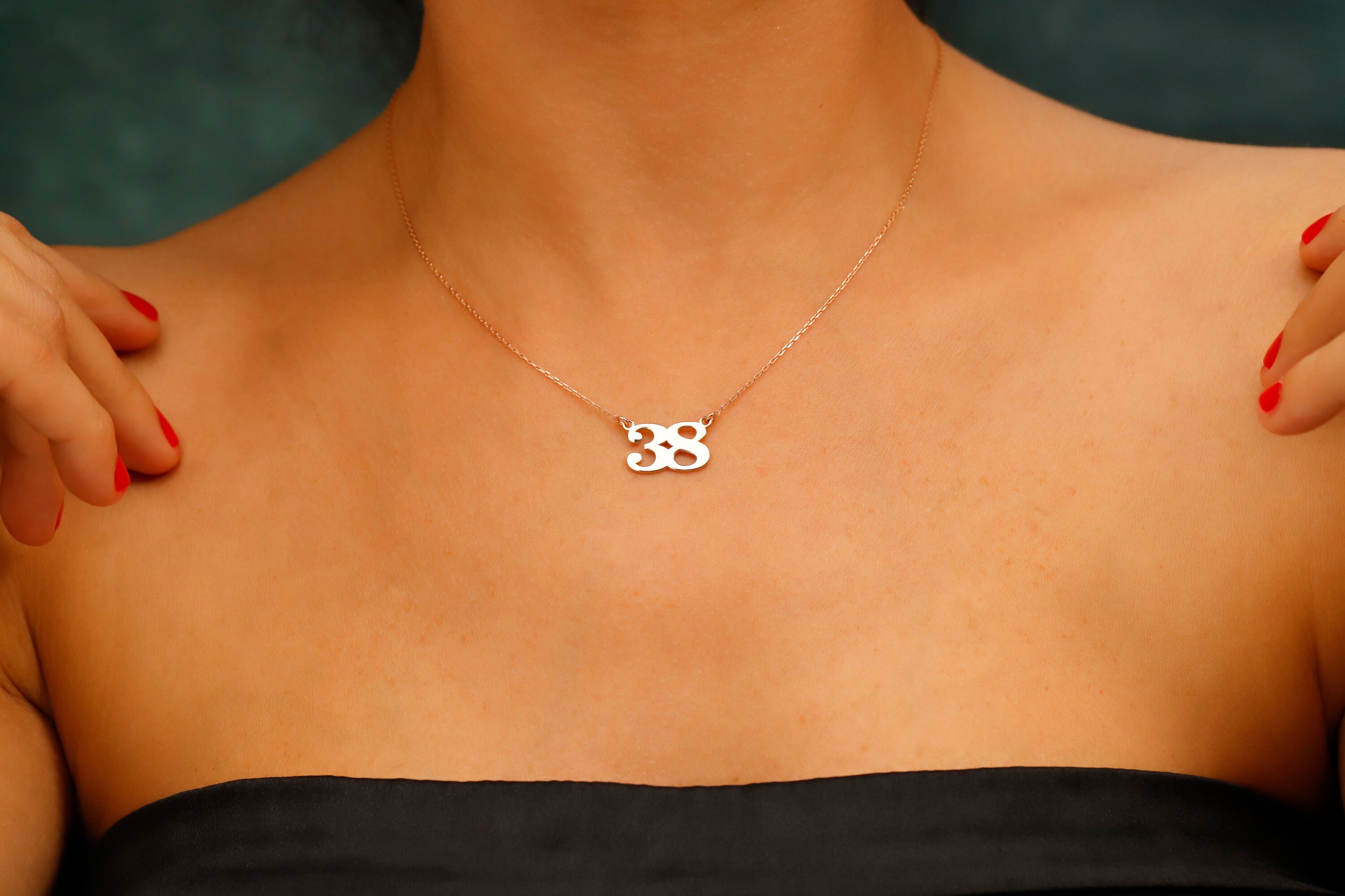 Personalized Number Necklace Gold Special Date Necklace Silver Custom ...