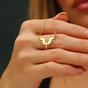 Phoenix Necklace Unique Design Fire Bird Necklace Gold Legendary ...