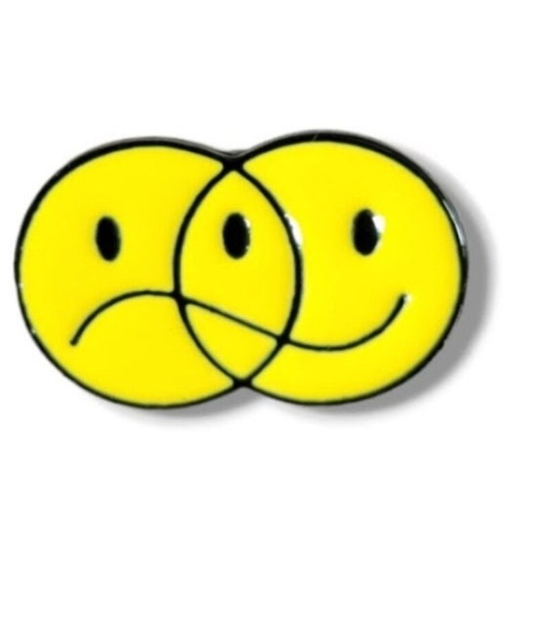 Happy Sad Face Rainbow Smiley Flower Skull Earth Planet World Cute Pins ...