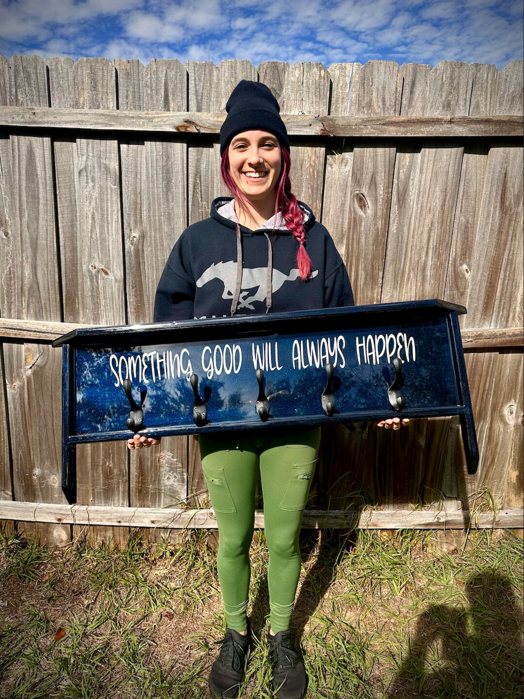 Wooden Coat Rack Entryway Coat Hanger Home Decor Unique Gift Wall Mount ...