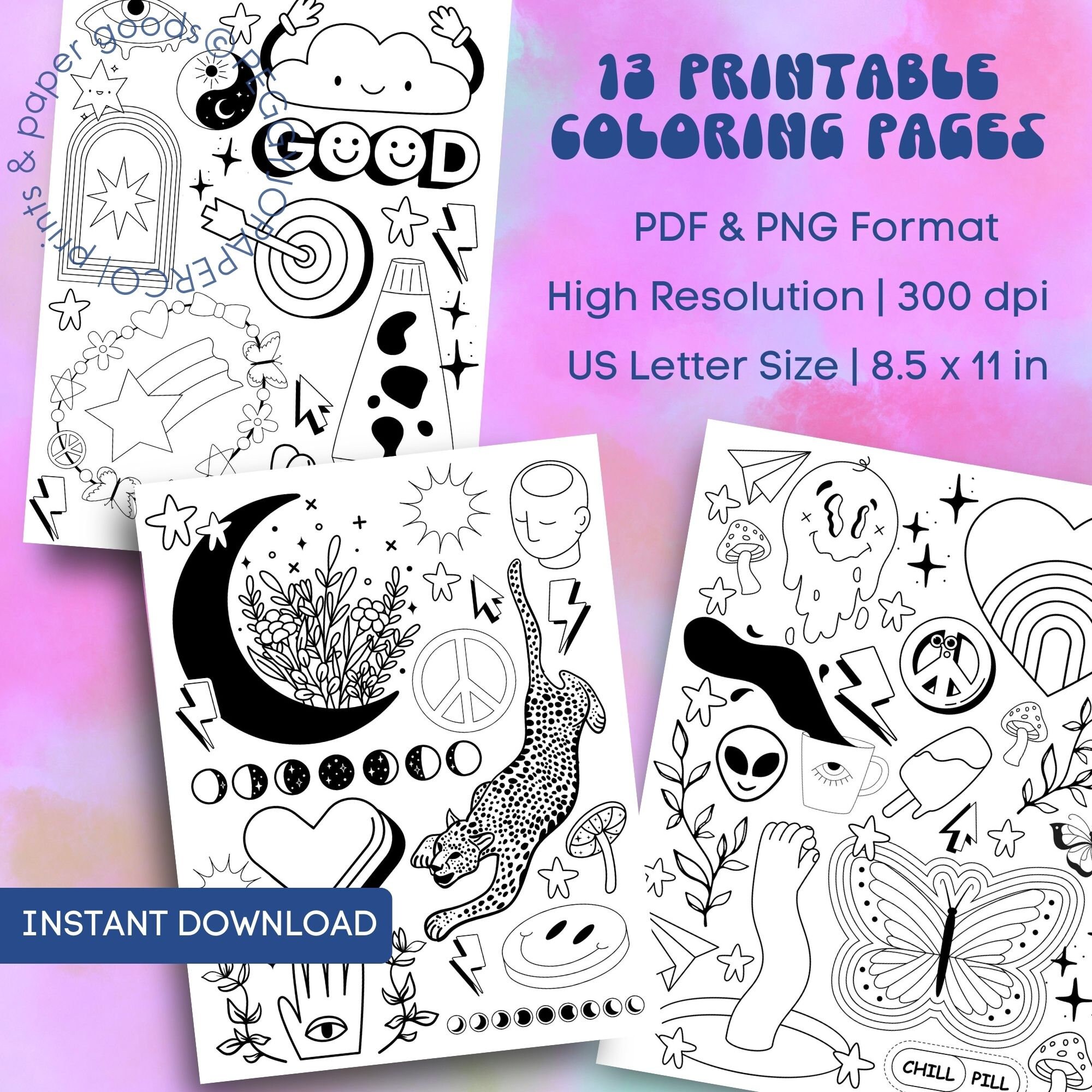 Funky Coloring Pages, Mystical Coloring Book, Psychedelic, Spiritual ...