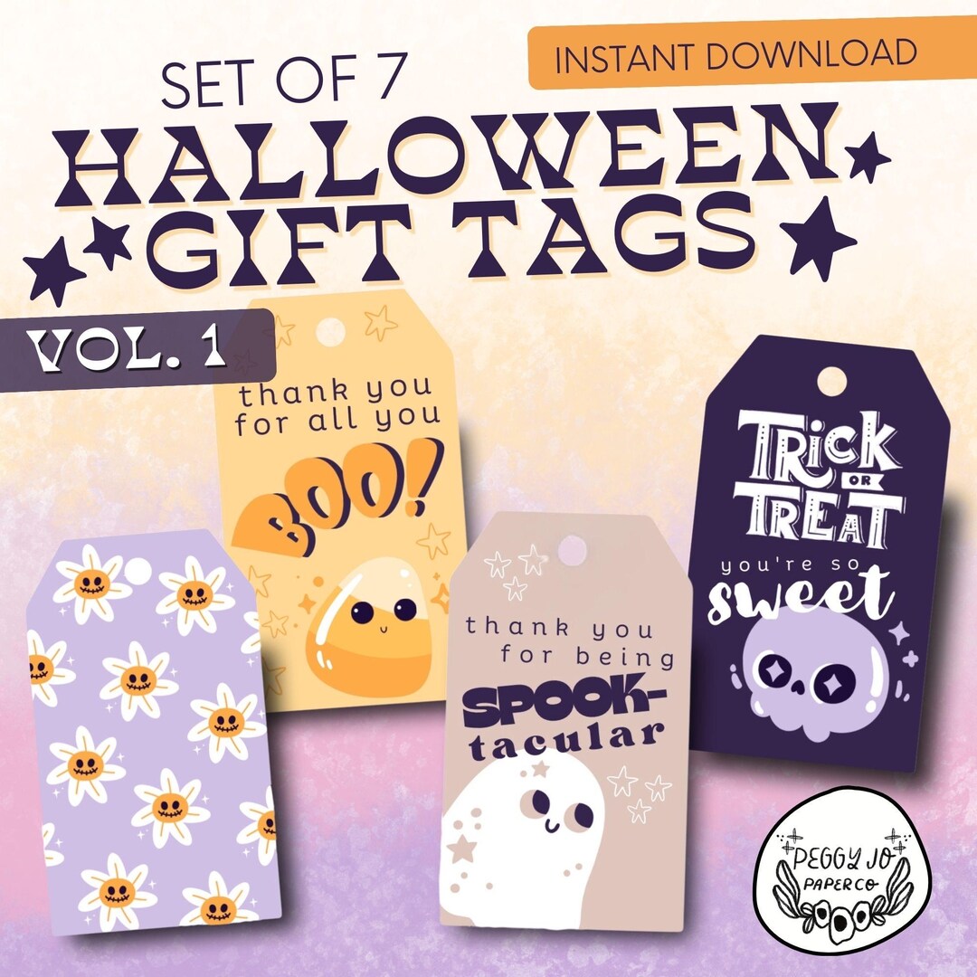 Halloween Gift Tag Set, Printable Treat Tags (digital Download) - Etsy