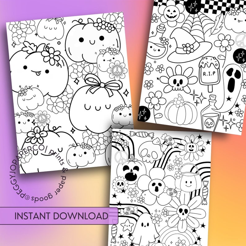 Ghost and Pumpkin Coloring Pages, Ghost Coloring Book, Ghost Aesthetic ...