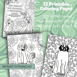 Dog Ghosts Coloring Pages, Ghost Coloring Book, Ghost Aesthetic ...