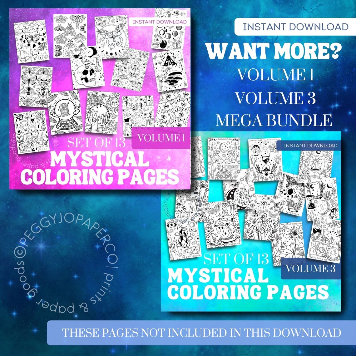 Mystical Coloring Pages Vol2, Witch Coloring Book, Witchy Aesthetic ...