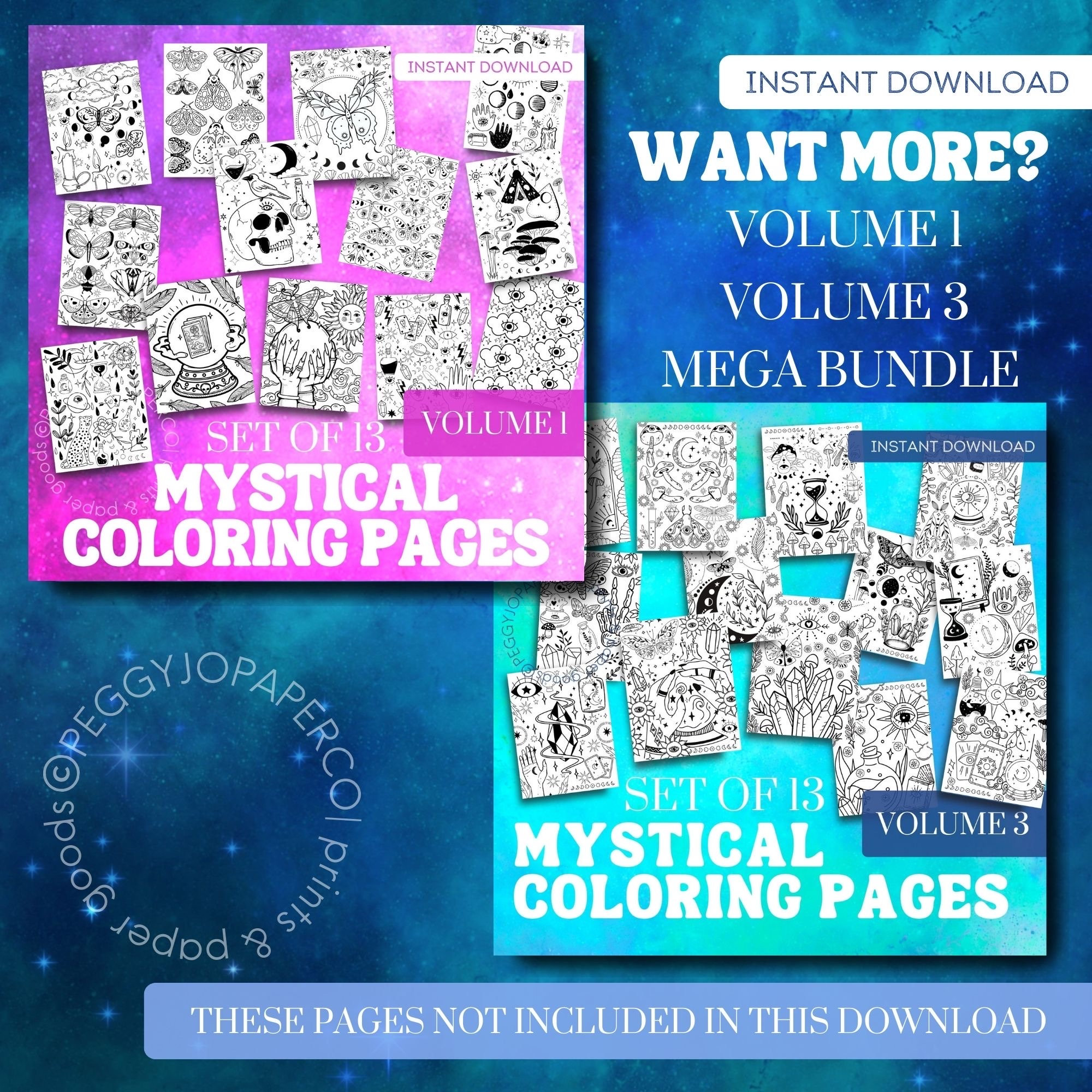 Mystical Coloring Pages Vol2, Witch Coloring Book, Witchy Aesthetic ...