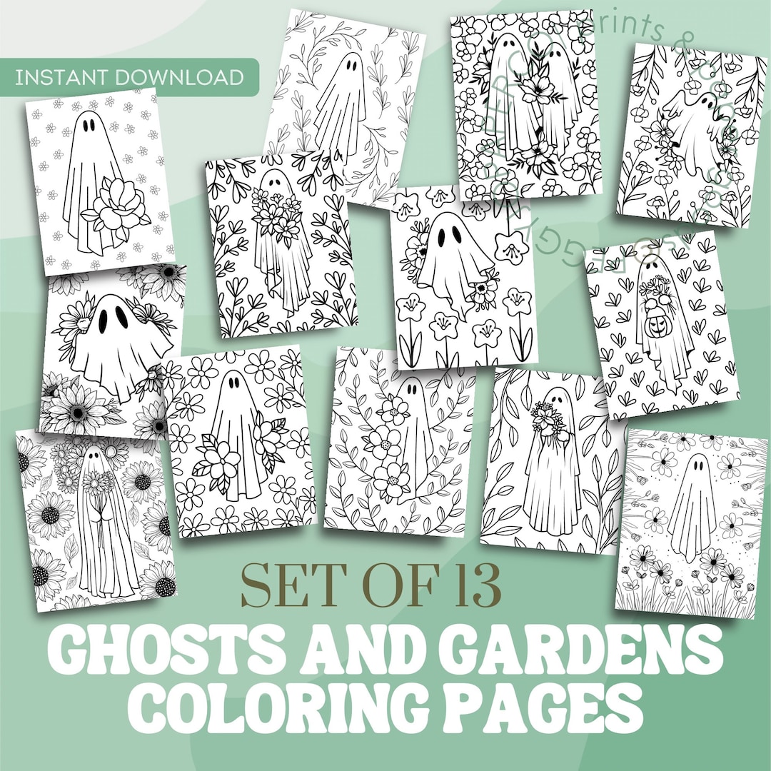 Ghost Aesthetic Coloring Pages, Ghost Coloring Book, Ghost Aesthetic ...