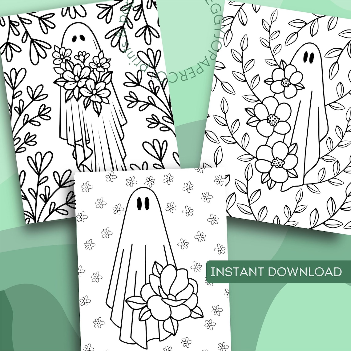 Ghost Aesthetic Coloring Pages, Ghost Coloring Book, Ghost Aesthetic ...