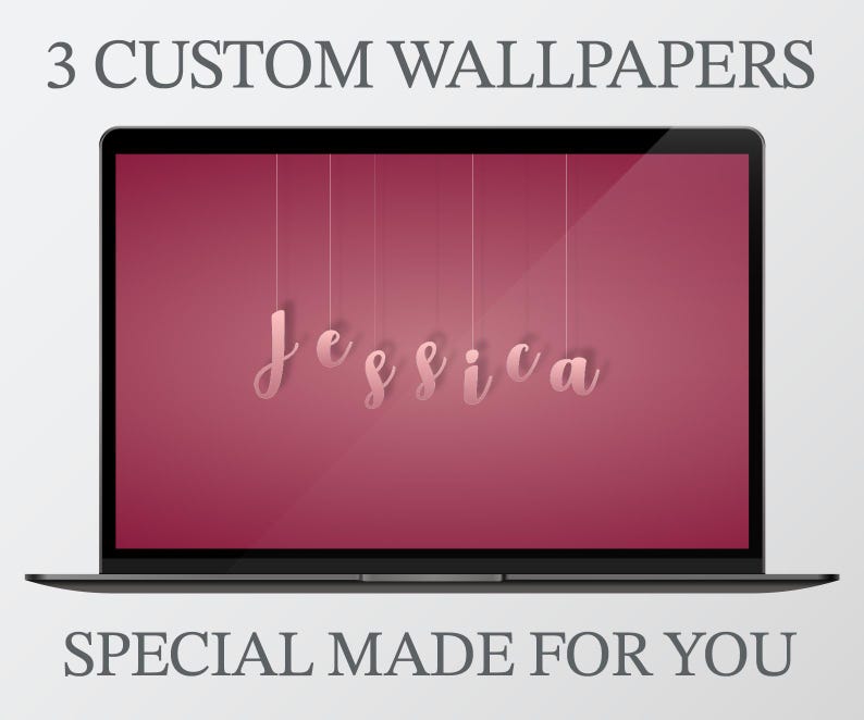 Custom Mac Desktop & Laptop Wallpaper | Personalized Name Background ...