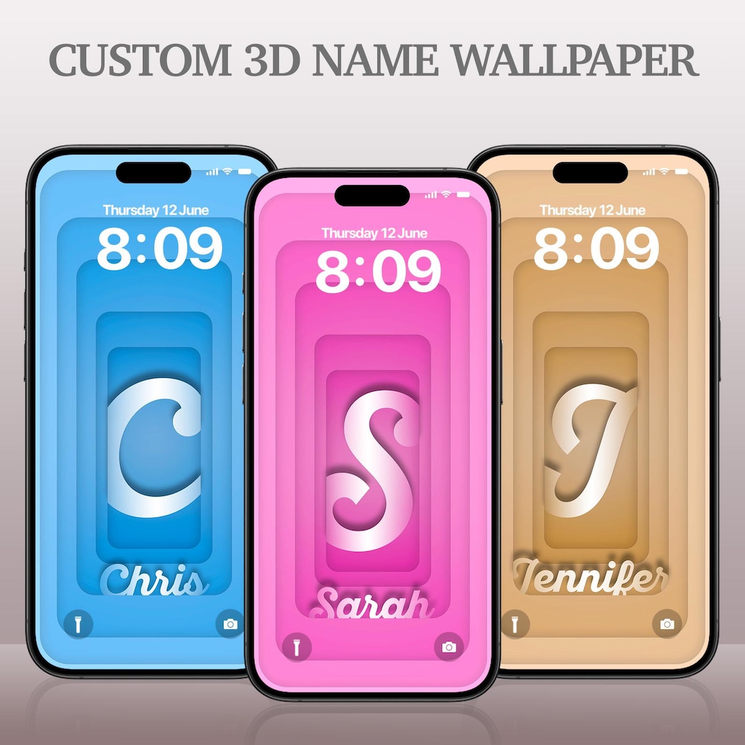 3D Personalized Phone Wallpaper for iPhone - Custom Name Wallpaper ...