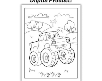 big rig blaze coloring page
