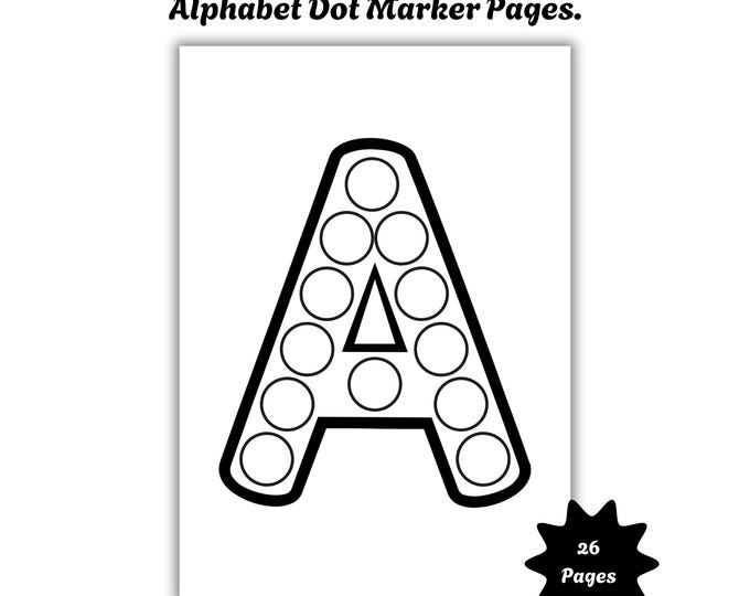 Dot Art Alphabet Set: A-Z Name Dot Marker Pages (printable Activity for ...