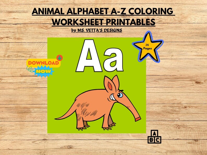 Animal Alphabet Coloring Pages | A-Z Trace Worksheets (digital Download ...