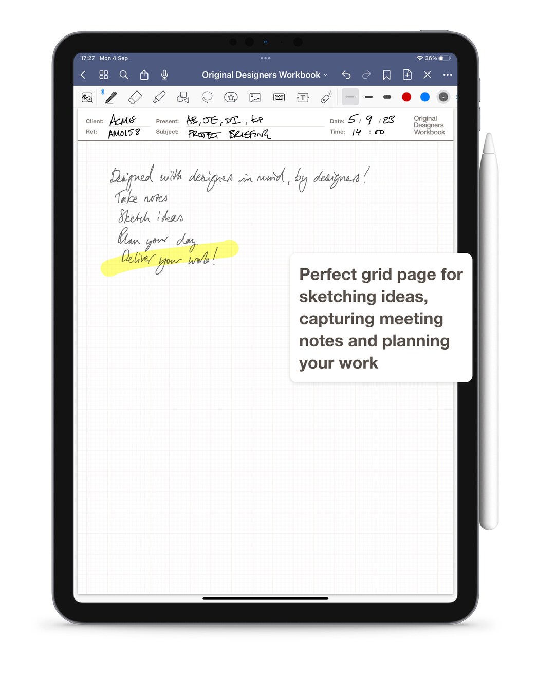 Original Designers Workbook Standard Grid Page Template - Etsy