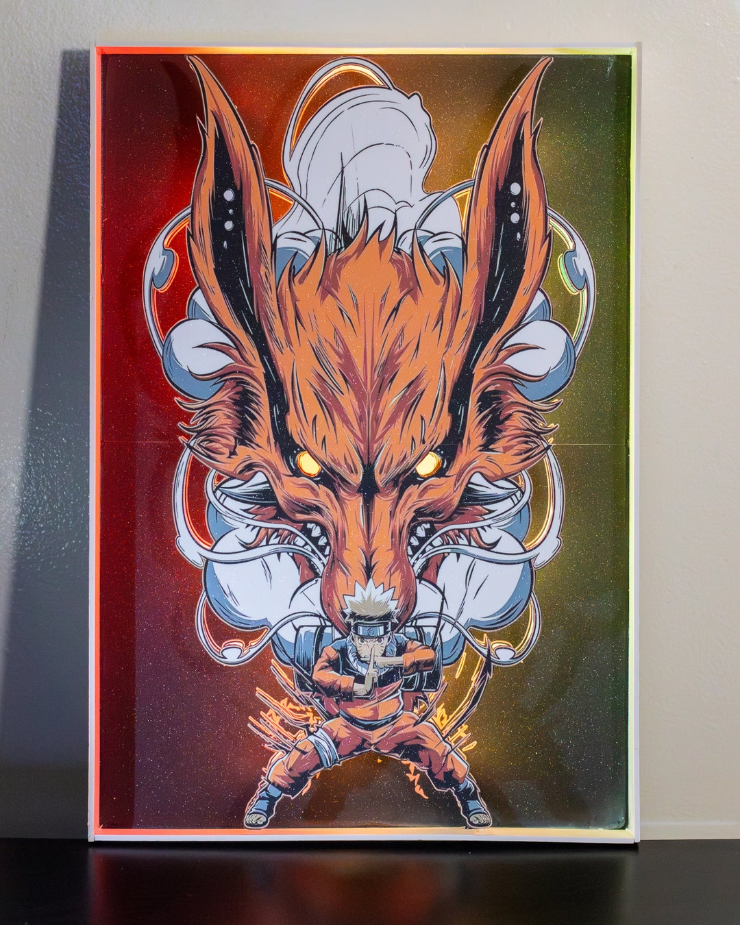 Naruto and Kurama 3D Canvas Mural With LED/RGB Lights - Etsy