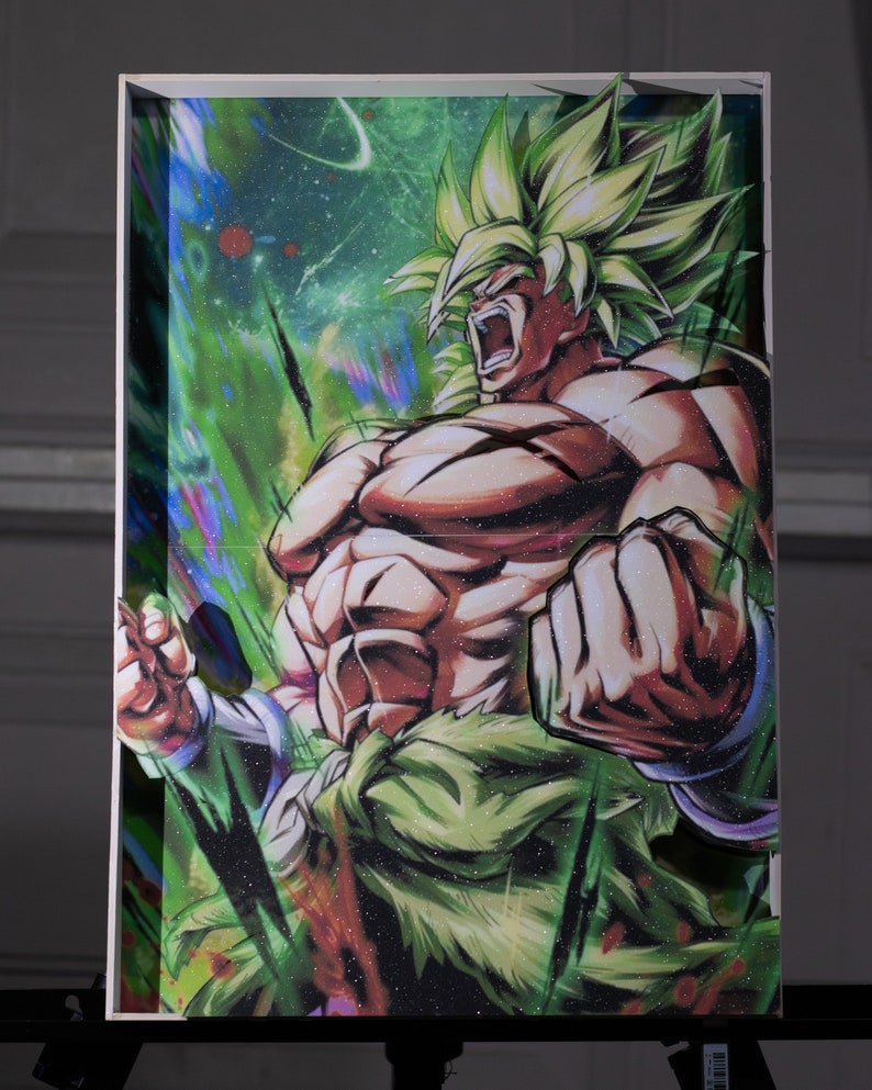 Broly the Legendary Super Saiyan 3D Canvas Mural With LED/RGB Lights - Etsy