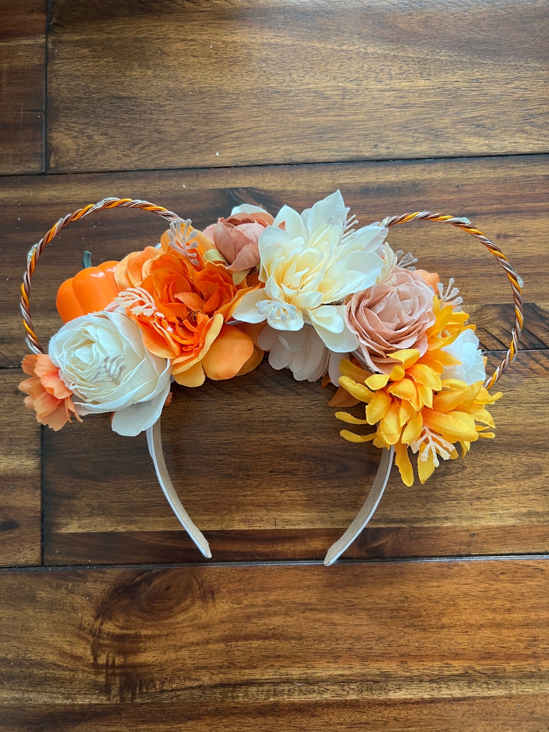 Pumpkin Pixie Spice Mouse Ears / Disney Ears / Floral Lights / Minnie ...