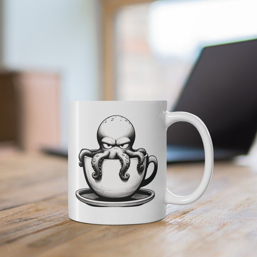 Octopus Coffee Mug, Everything is Fine, Work From Home, Cubicle Decor ...