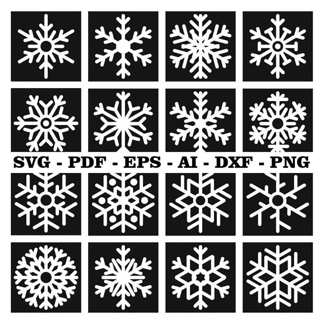 16 Unique Snowflake Vector, Svg, Png, Eps, Ai, Pdf, Dxf - Etsy
