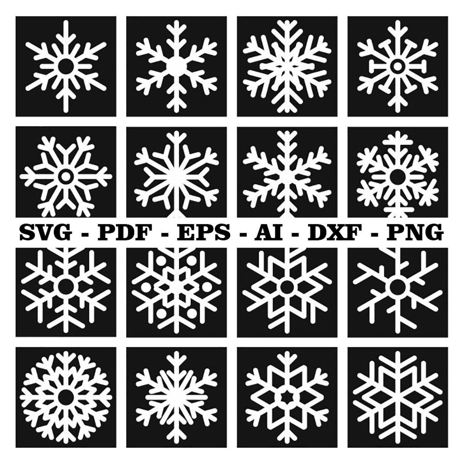 16 Unique Snowflake Vector, Svg, Png, Eps, Ai, Pdf, Dxf - Etsy