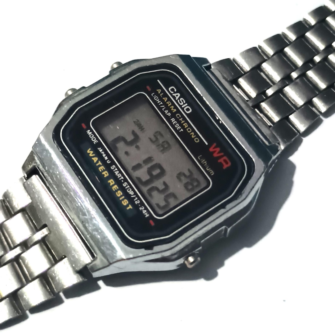 Vintage Casio A159W Digital Watch - Retro Silver Stainless Steel ...