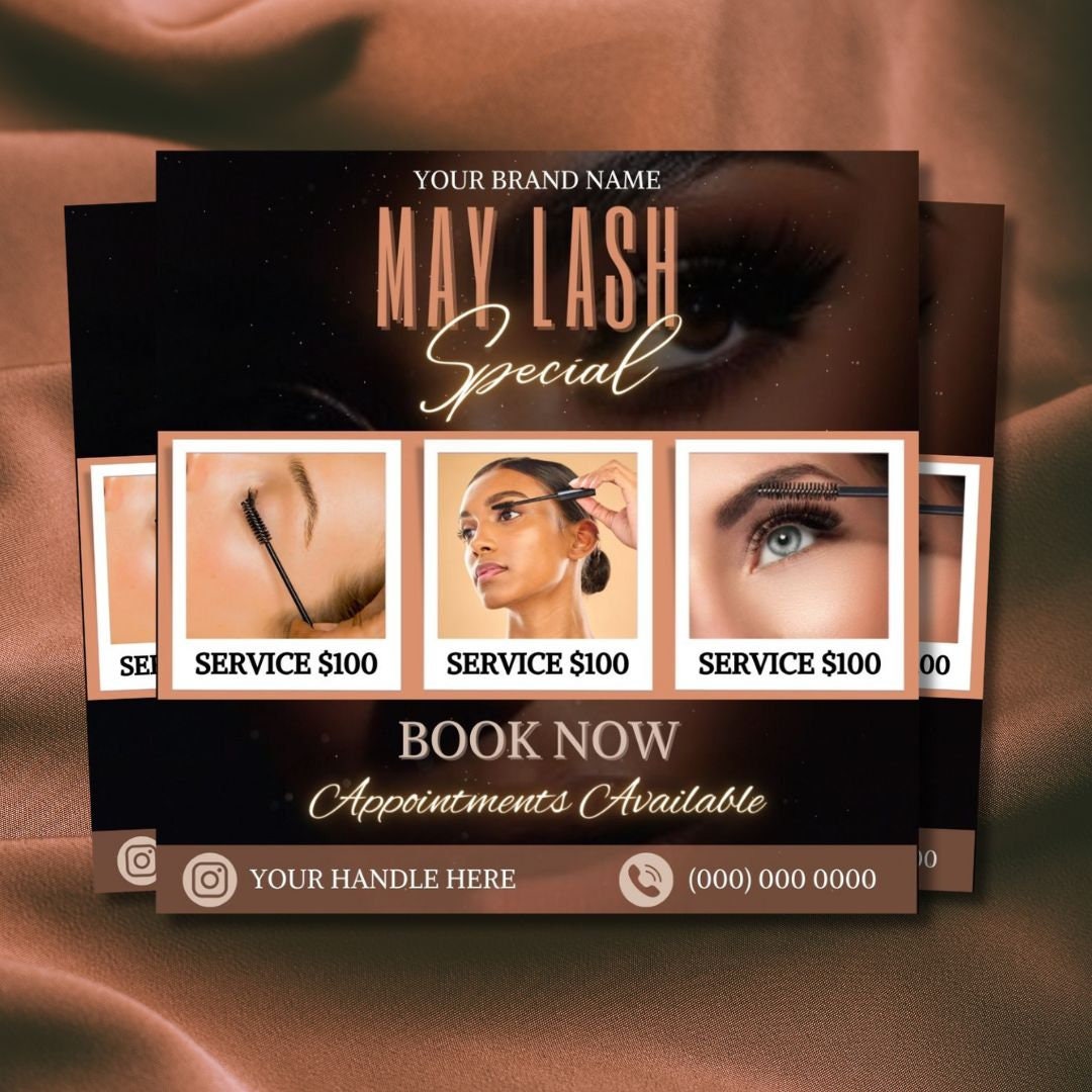 Lash Special Flyer Template, April Lashes Flyer, Lash Deals Flyer DIY ...