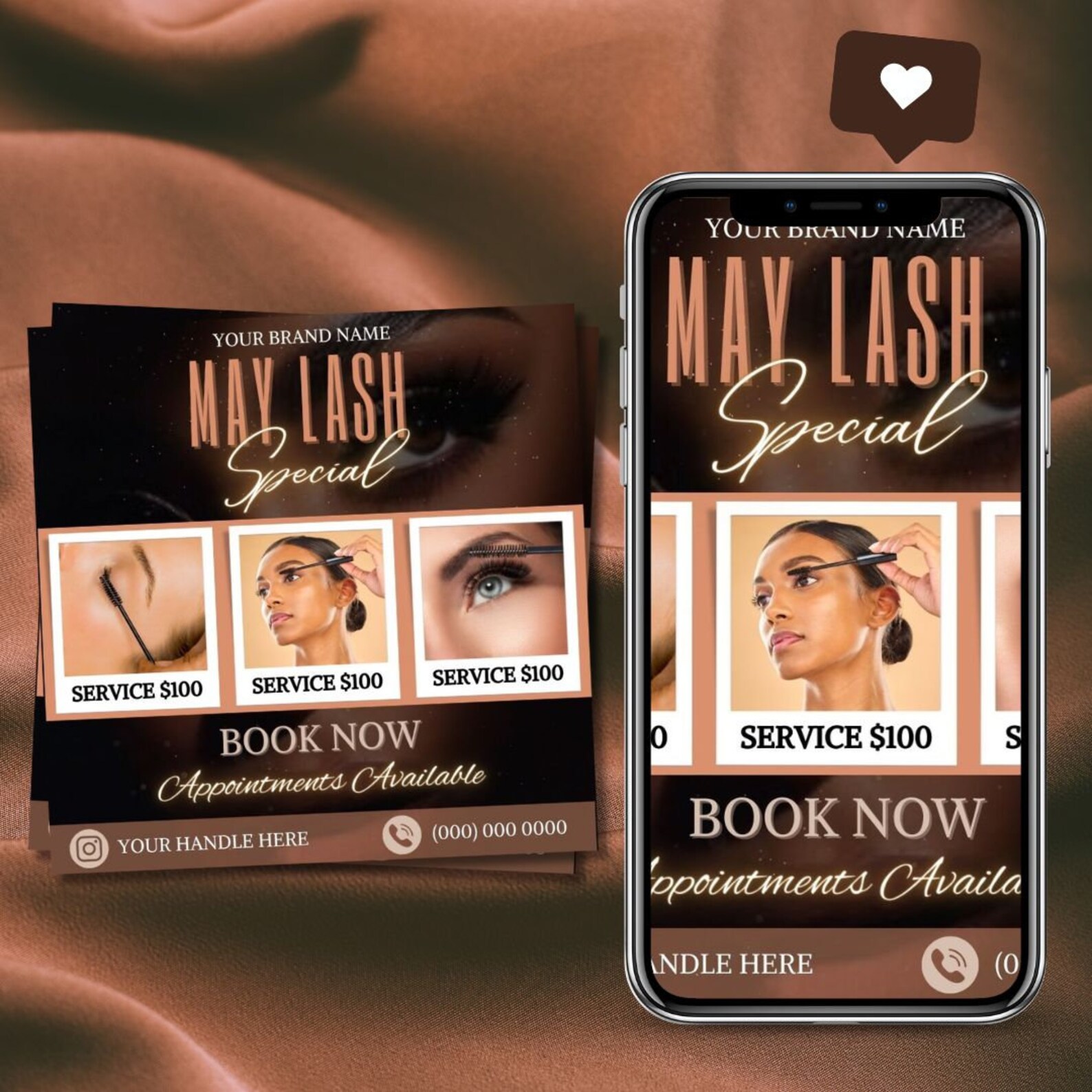 Lash Special Flyer Template, April Lashes Flyer, Lash Deals Flyer DIY ...