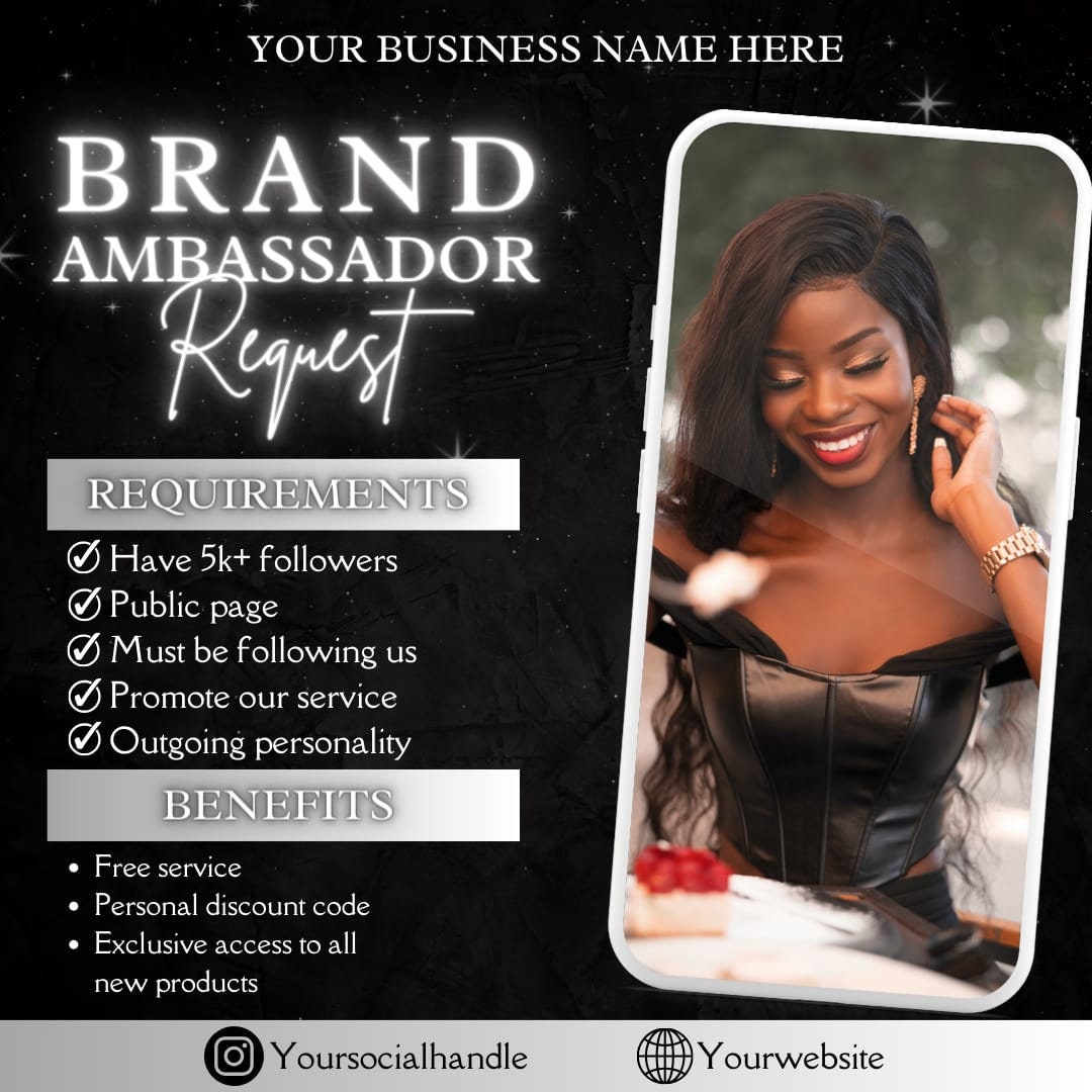 Ambassador Flyer Template, Social Media Influencer, Ambassador Wanted ...