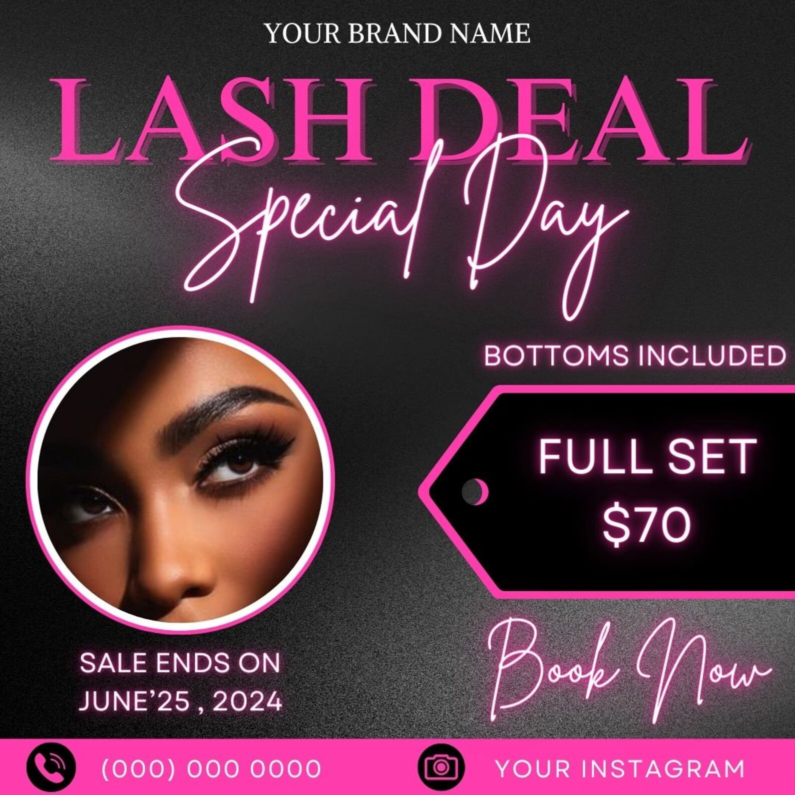 Lash Deal Flyer, Lash Special Flyer, Esthetician Lash Tech Flyer ...