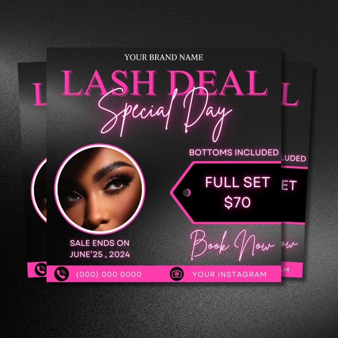 Lash Deal Flyer, Lash Special Flyer, Esthetician Lash Tech Flyer ...