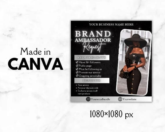 Ambassador Flyer Template, Social Media Influencer, Ambassador Wanted ...