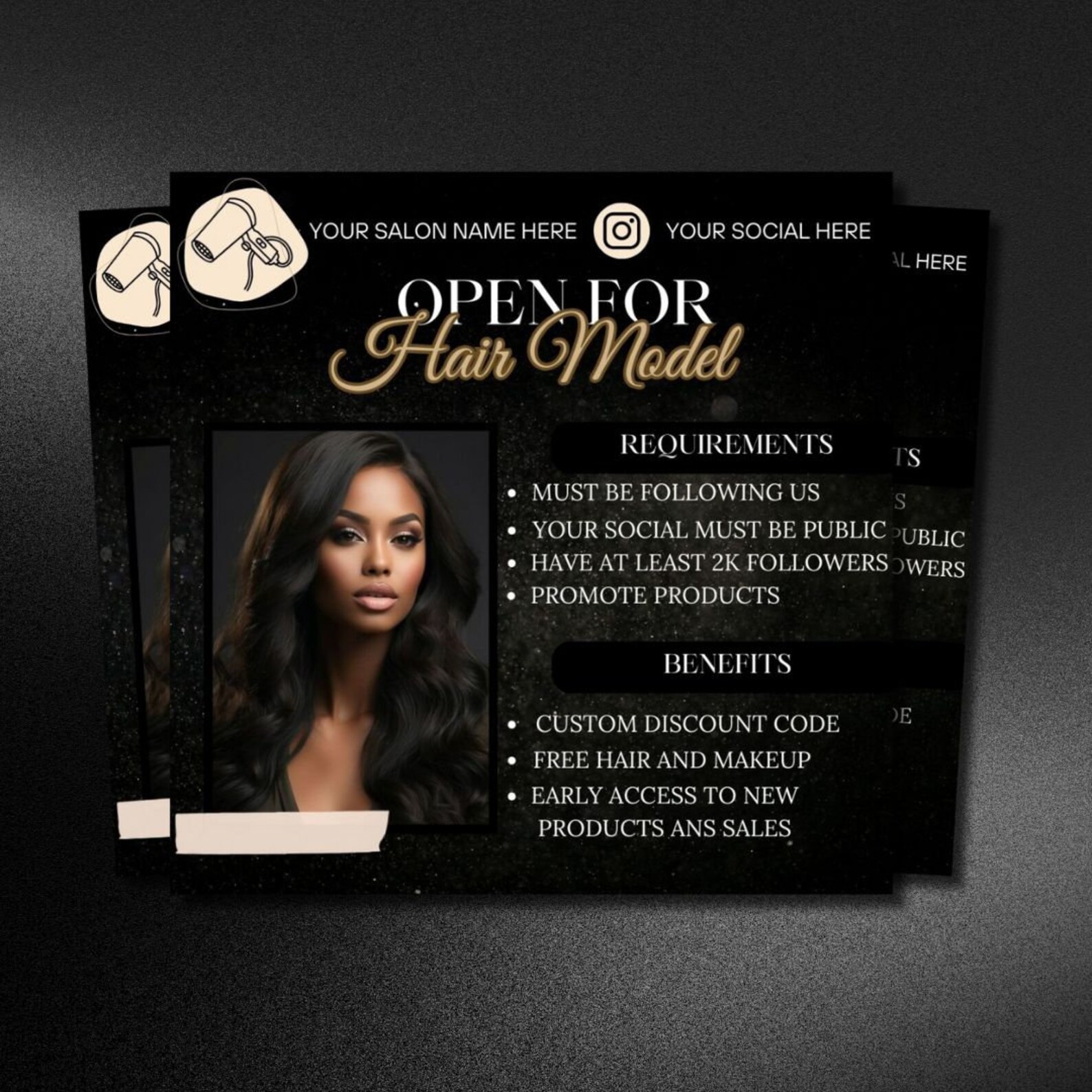 Models Wanted Flyer, DIY Flyer Template Design, Wanted Brand Influencer ...