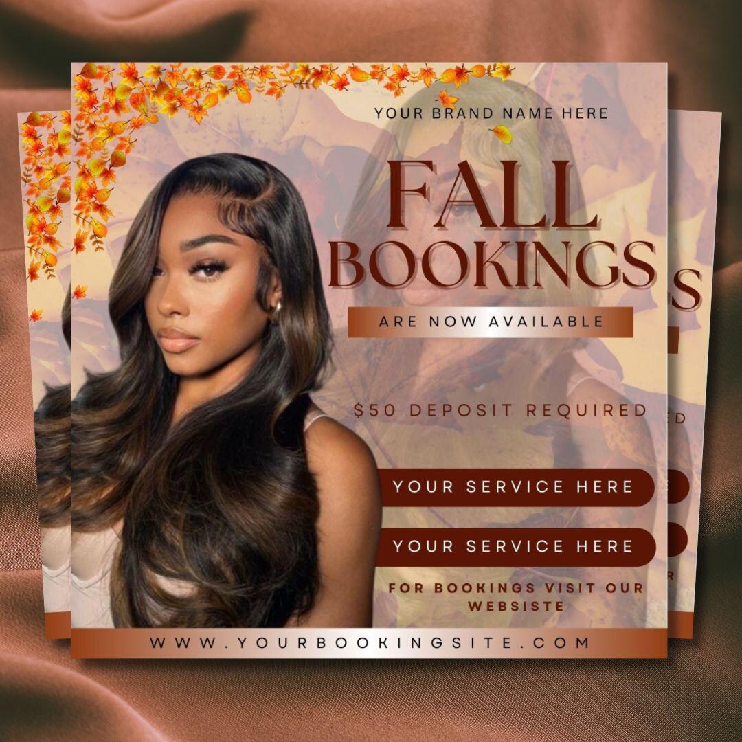 DIY Editable September Booking Flyer Template Fall Hair Lash Makeup ...