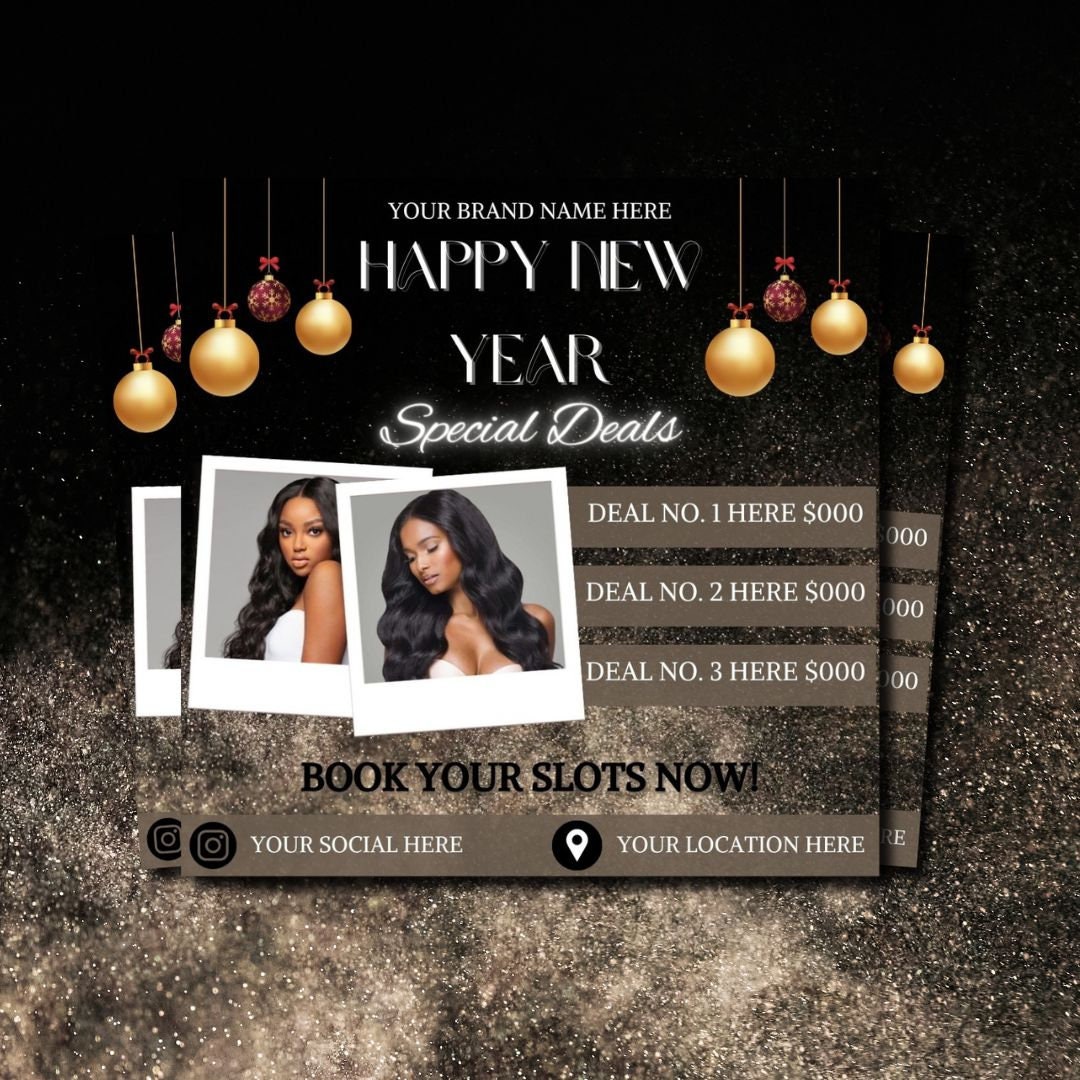 New Year Flyer Template for Canva New Year Booking Flyer - Etsy