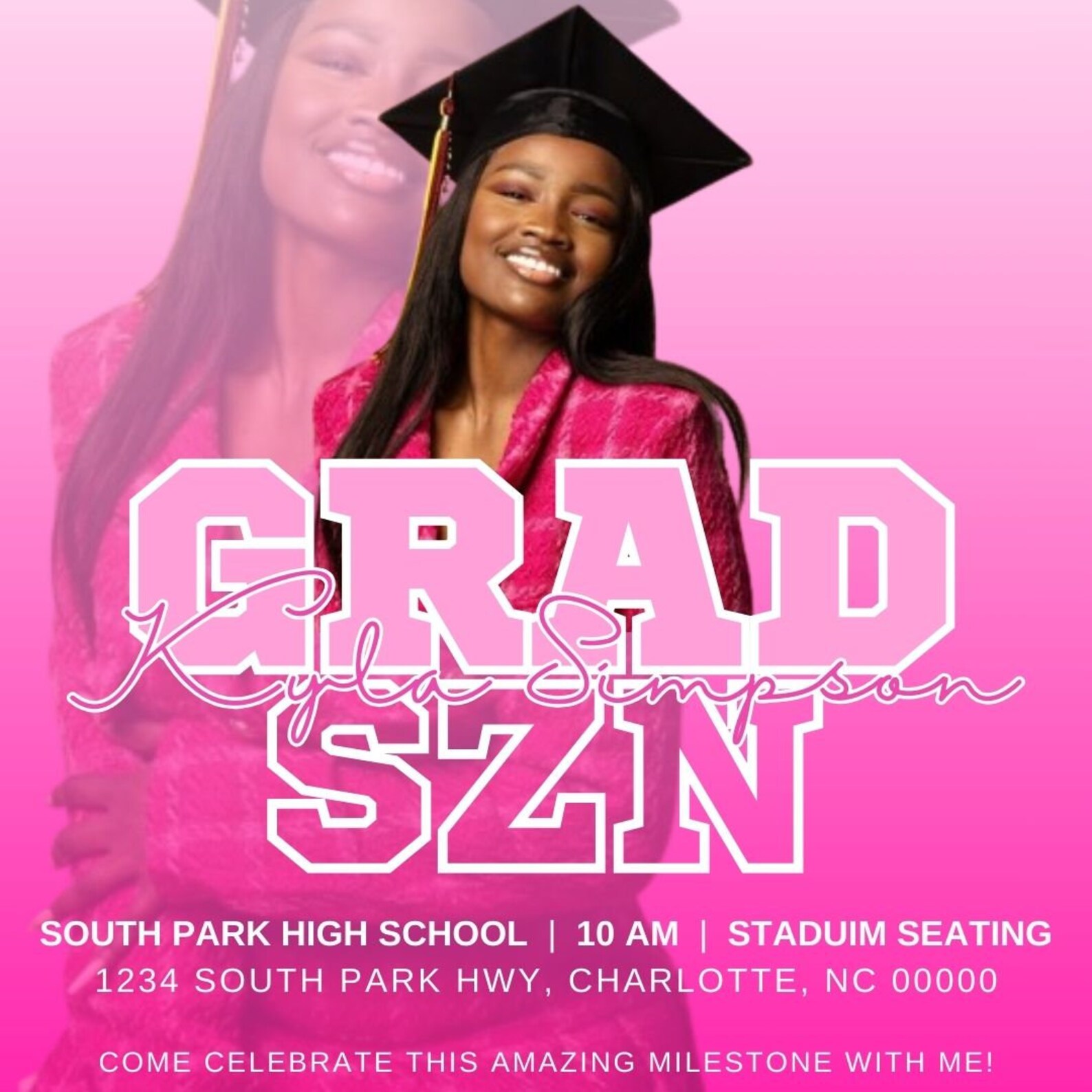 Graduation Flyer Graduation Party Flyer Editable Graduation Invitation ...