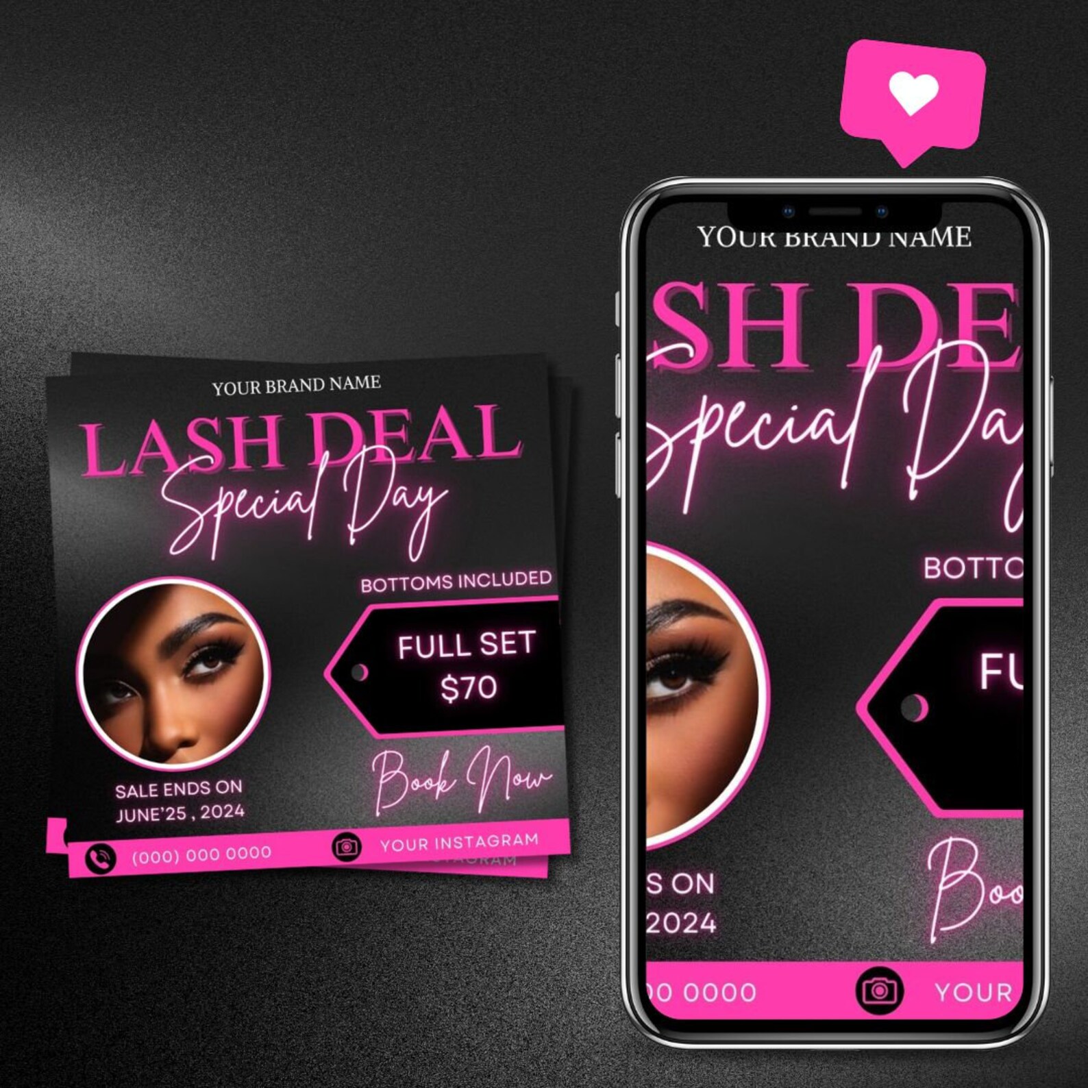 Lash Deal Flyer, Lash Special Flyer, Esthetician Lash Tech Flyer ...