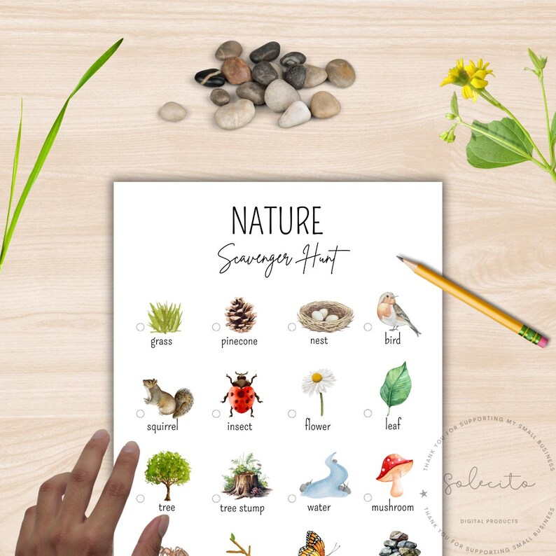 Nature Scavenger Hunt Game Instant Printable, Outdoor Montessori Family ...
